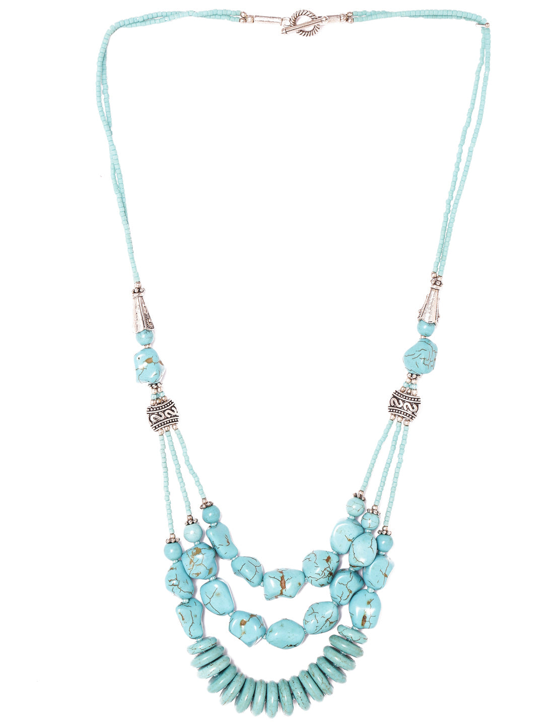 Turquoise Stone Layered Neclace – Thingalicious